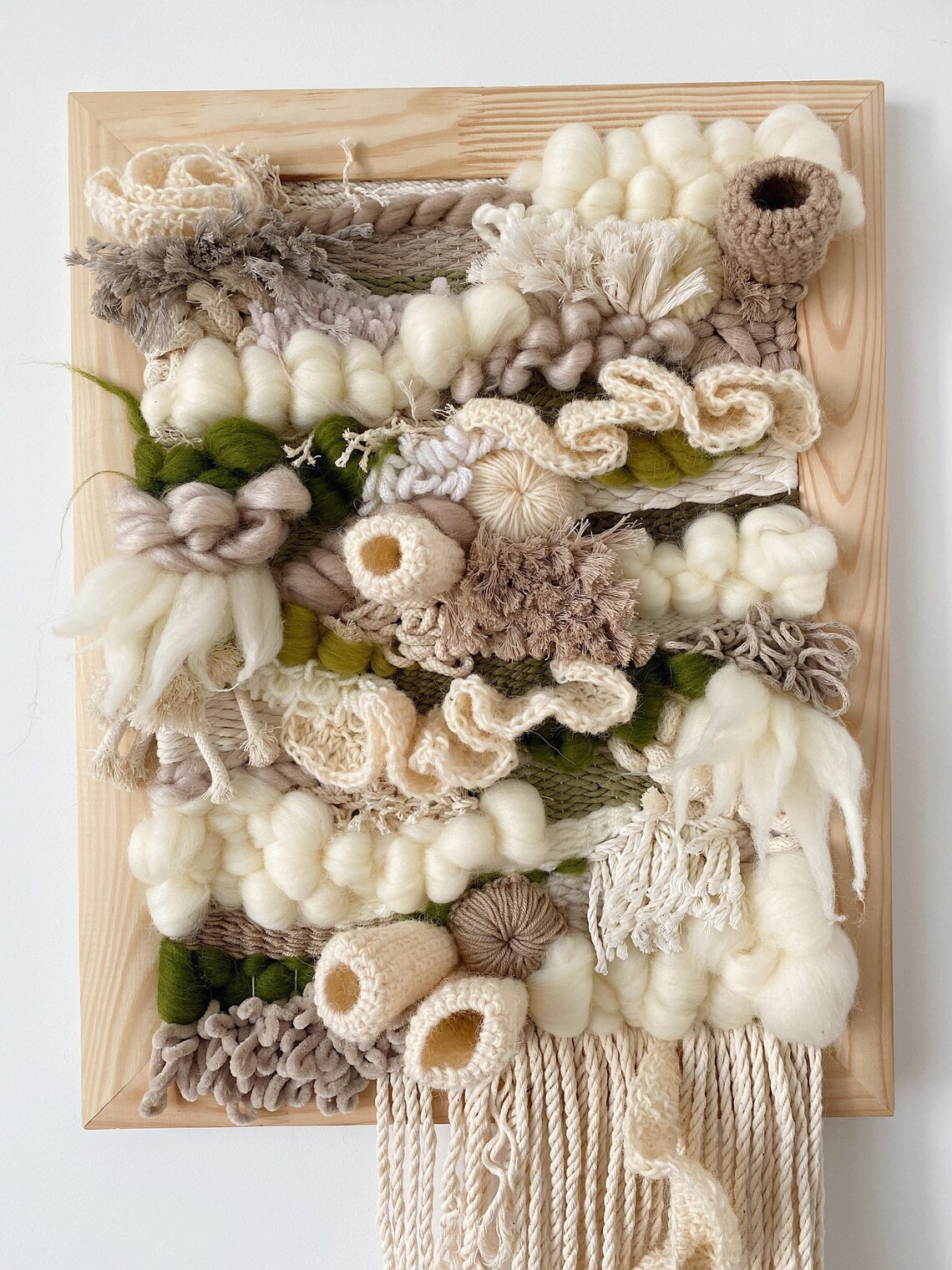 Framed Unique Coral Reef Wall Hanging With Crocheted Details - Etsy