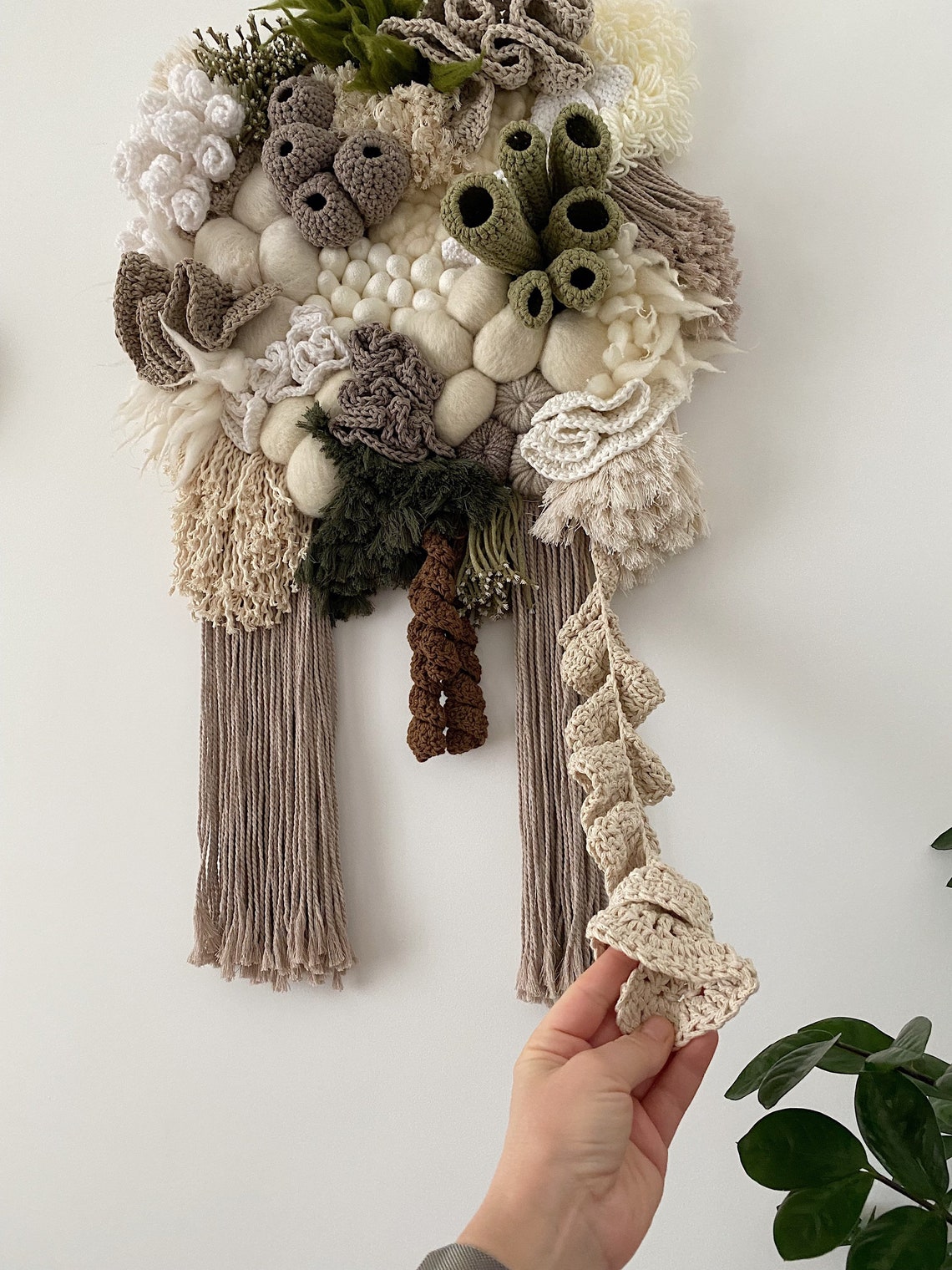 Unique Coral Reef Weaving With Crocheted and Knitted Details - Etsy