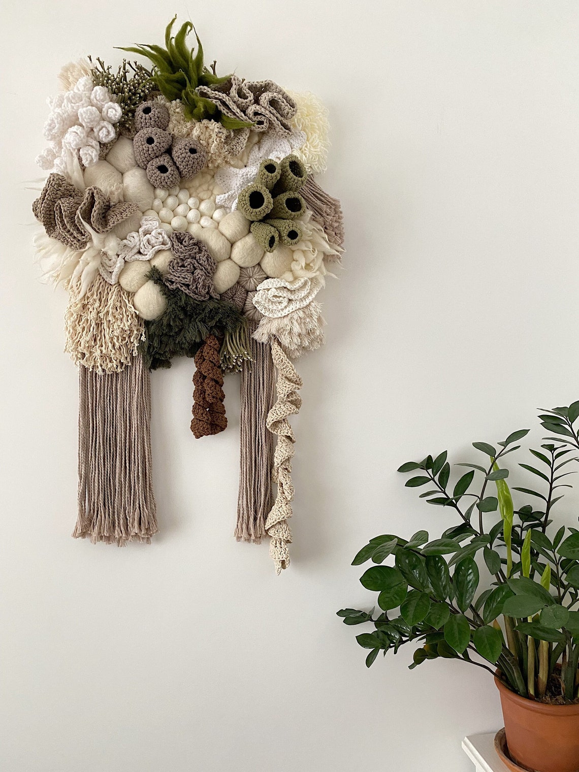 Unique Coral Reef Weaving With Crocheted and Knitted Details - Etsy