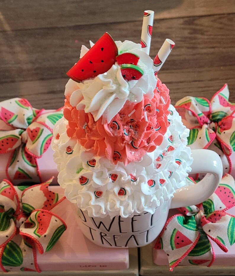 Watermelon Mug Topper Rae Dunn Inspired Mug Toppers Faux | Etsy