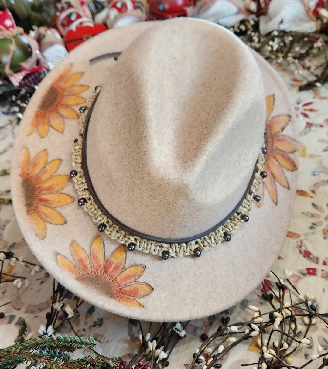 Hats, Women's Hats, Hand Burned Fedora Hats, Burnt Hats - Etsy