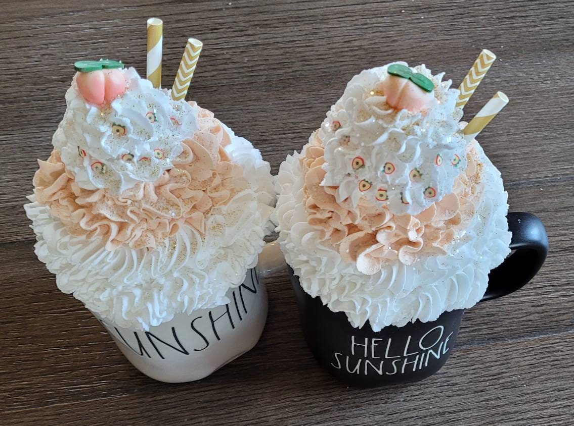 Peach mug toppers rae dunn inspired peach mug toppers large | Etsy