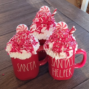 Peppermint Mug Toppers, Rae Dunn Mug and Topper, Christmas Mug Toppers ...