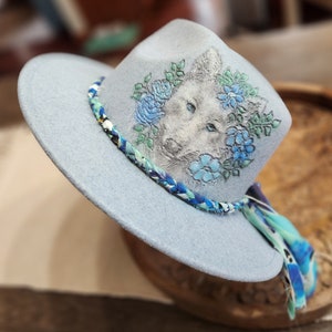 Hats, Women's Hats, Hand Burned Fedora Hats, Burnt Hats, Wolf Hat - Etsy