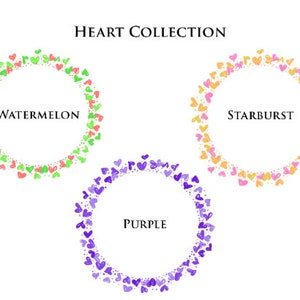 Tri-color Heart Wreath Border Design JPG SVG PNG Digital - Etsy