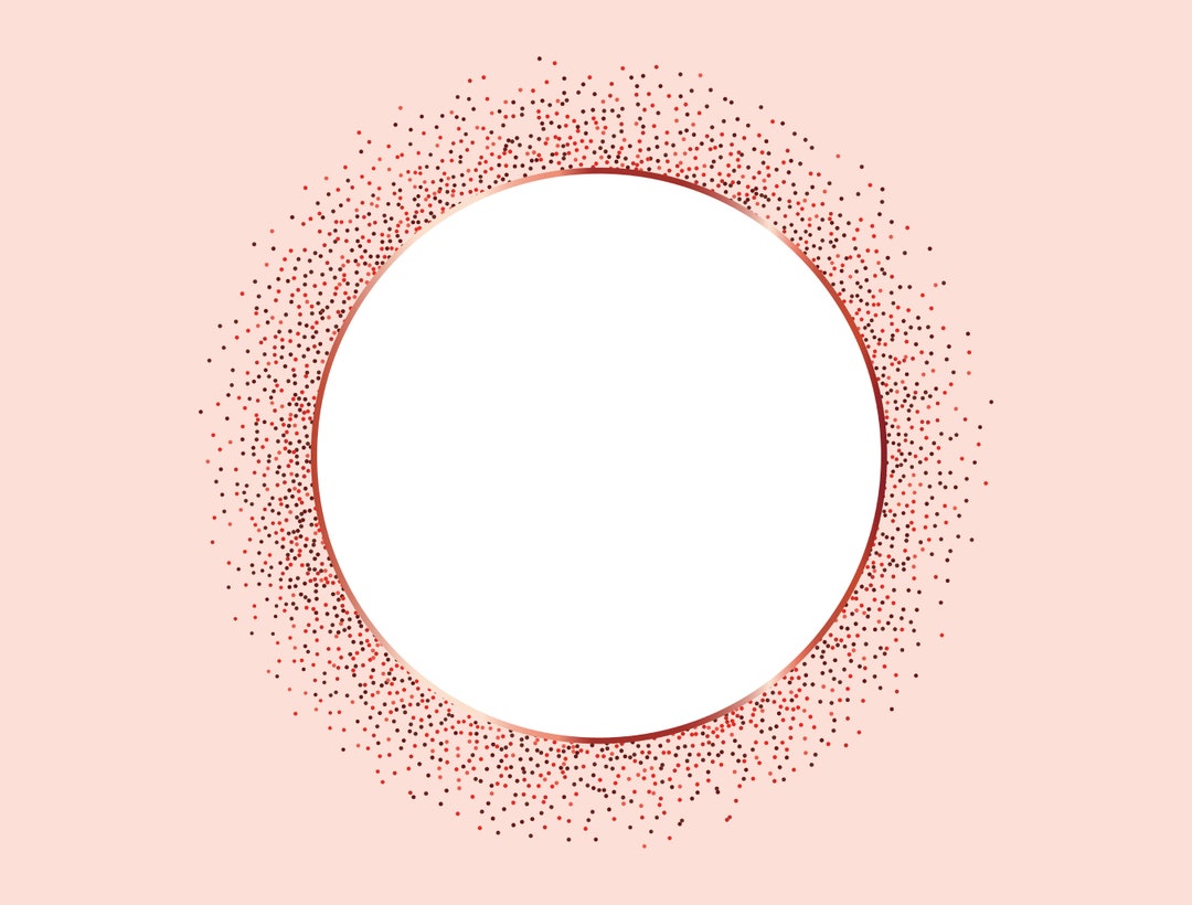 Confetti Circle Frame Digital Design Red Wreath JPG and PNG Digital ...