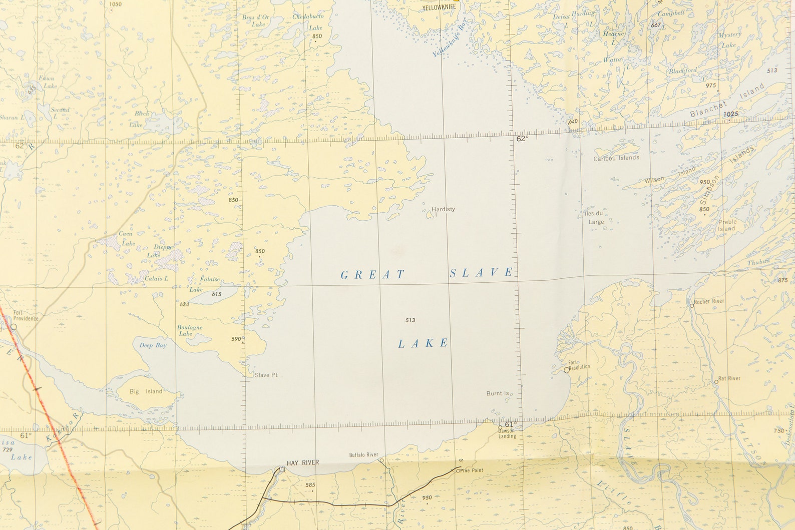 Vintage Map of Slave River Northwest Territories Canada | Etsy