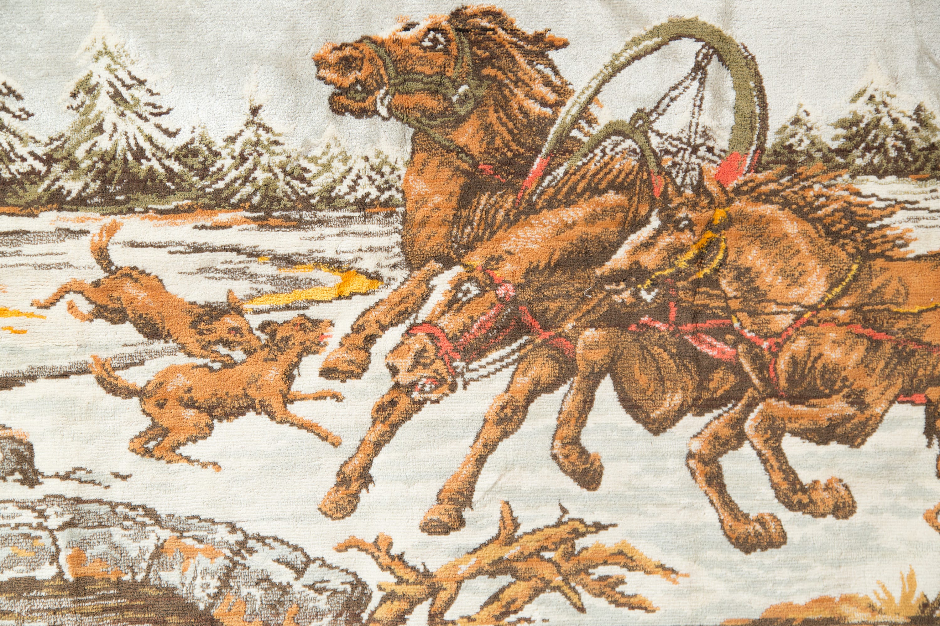 Vintage Horse Tapestry Wall Hanging / 1970's Mid Century Modern ...