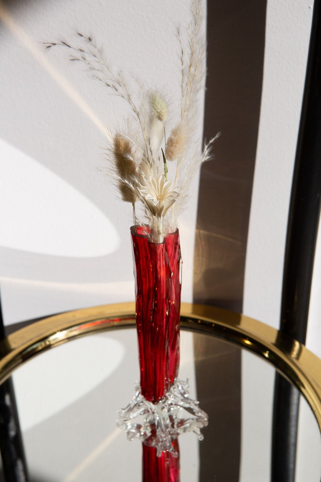 Glass Heart Vase Anatomical Heart Valves Red Glass Flower Bud Vase ...