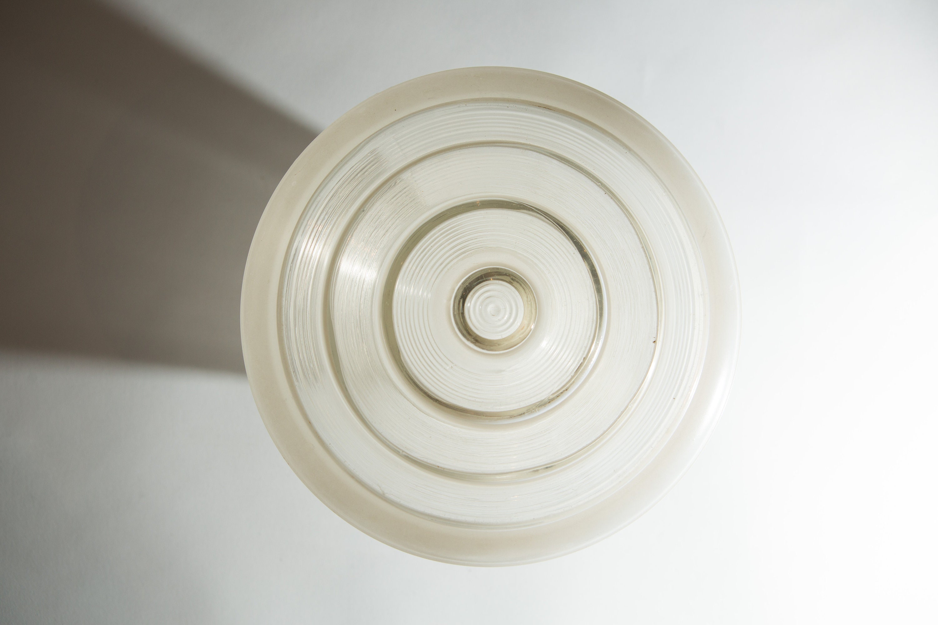 Vintage Round Glass Ceiling Light Shade Fixture - Ripple Effect UFO ...