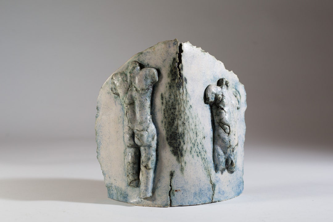 Vintage Male Nude - Clay Handmade Studio Pottery Statue of Male Bust ...