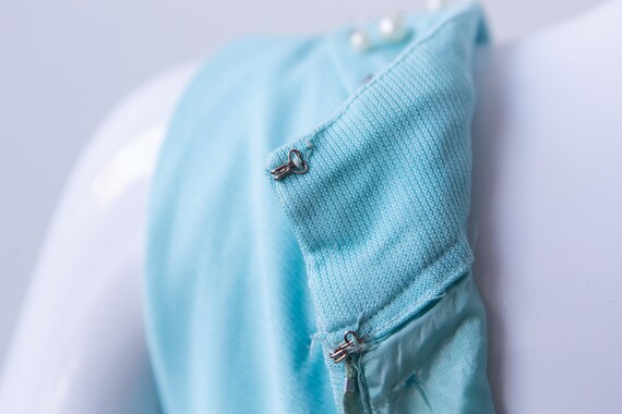 1960s Franklin Simon Aqua Blue Maxi Gown / Size S / S… - Gem