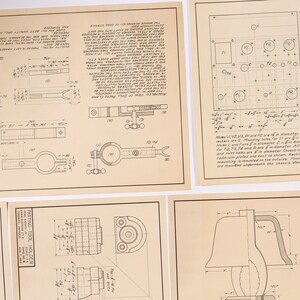 6 Vintage Patents - 1950's Drawings of Lamps, Combination Bridge, Drill ...