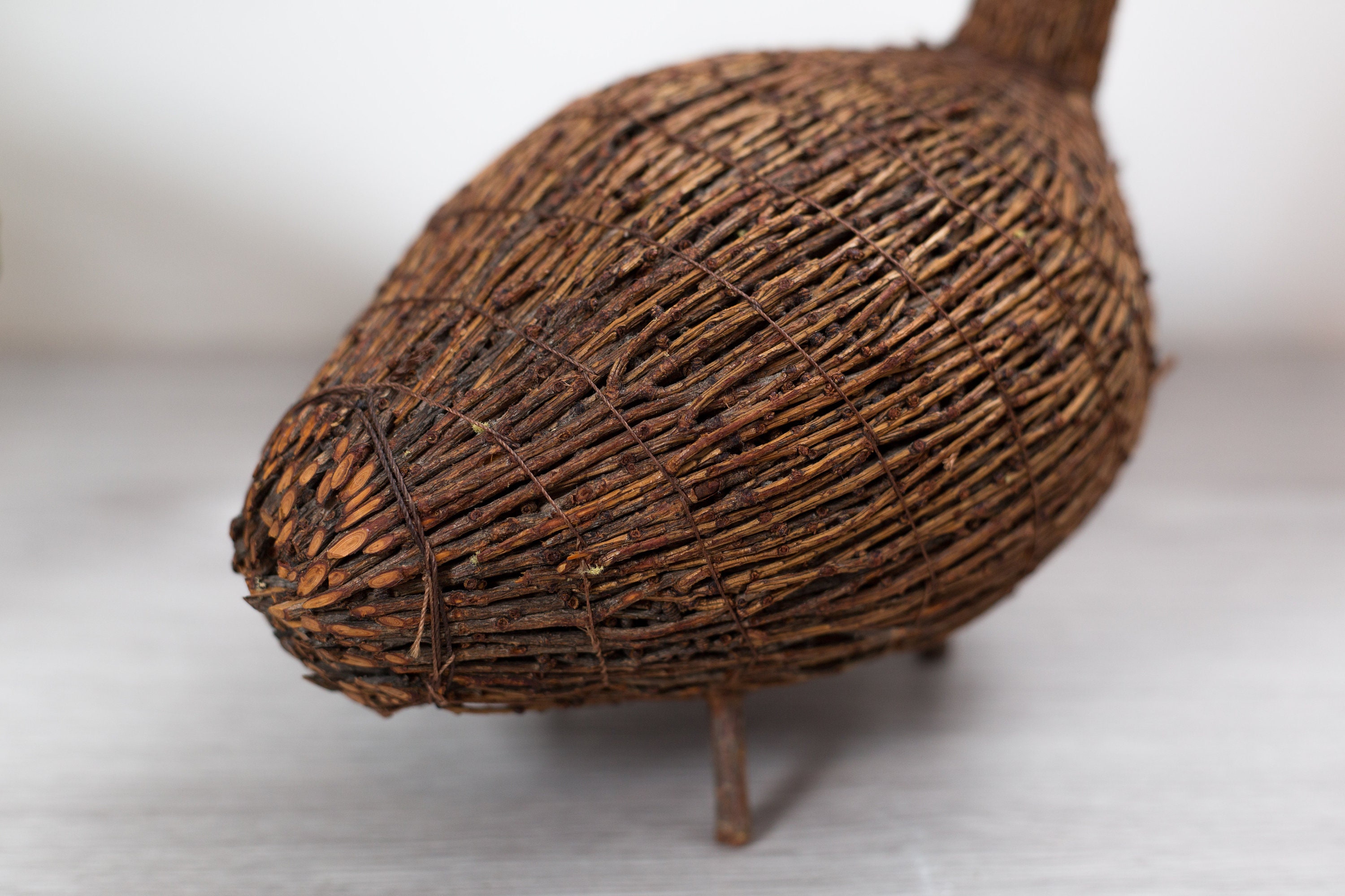 Vintage Tamarack Bird - Moose Factory Cree Twig Duck - Handmade Folk ...