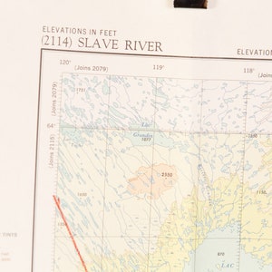 Vintage Map of Slave River, Northwest Territories, Canada Dated 1959 by ...