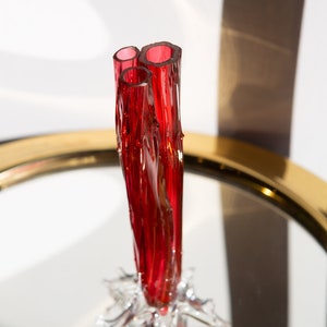 Glass Heart Vase Anatomical Heart Valves Red Glass Flower Bud Vase ...