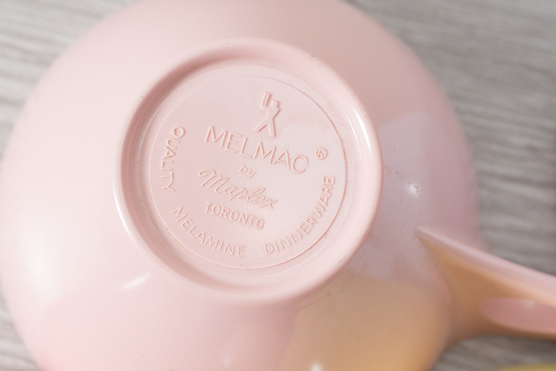 Vintage 6 Piece Set of Pastel Blue Pink and Yellow Melmac Tea | Etsy