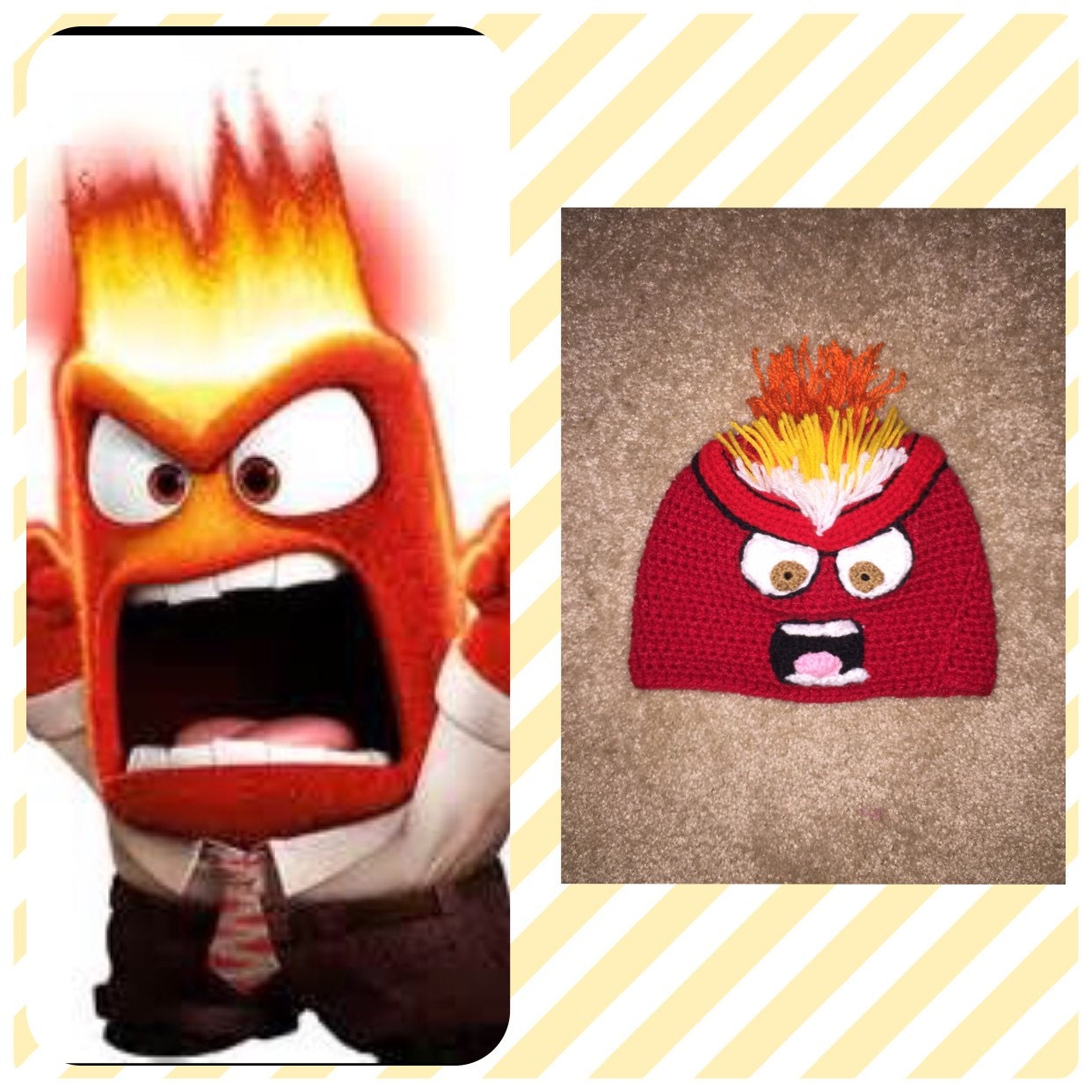 Anger Hat Inside Out Anger Hat Baby Newborn Toddler Adult - Etsy