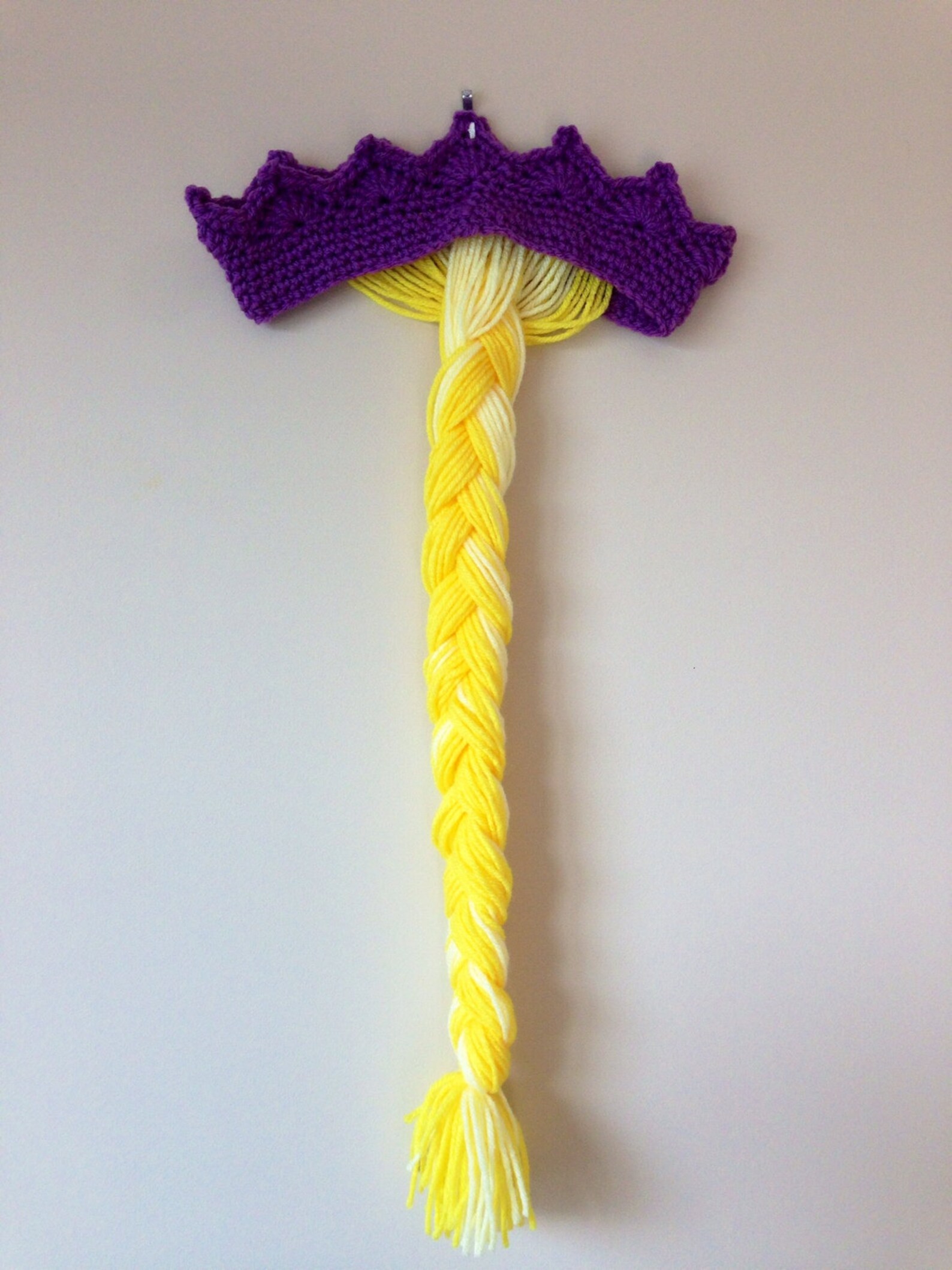 Rapunzel Crown Disney Princess Crown With Hair Kids - Etsy