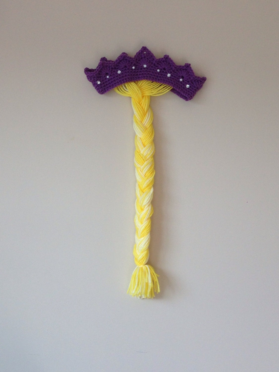 Rapunzel Crown Disney Princess Crown With Hair Kids - Etsy