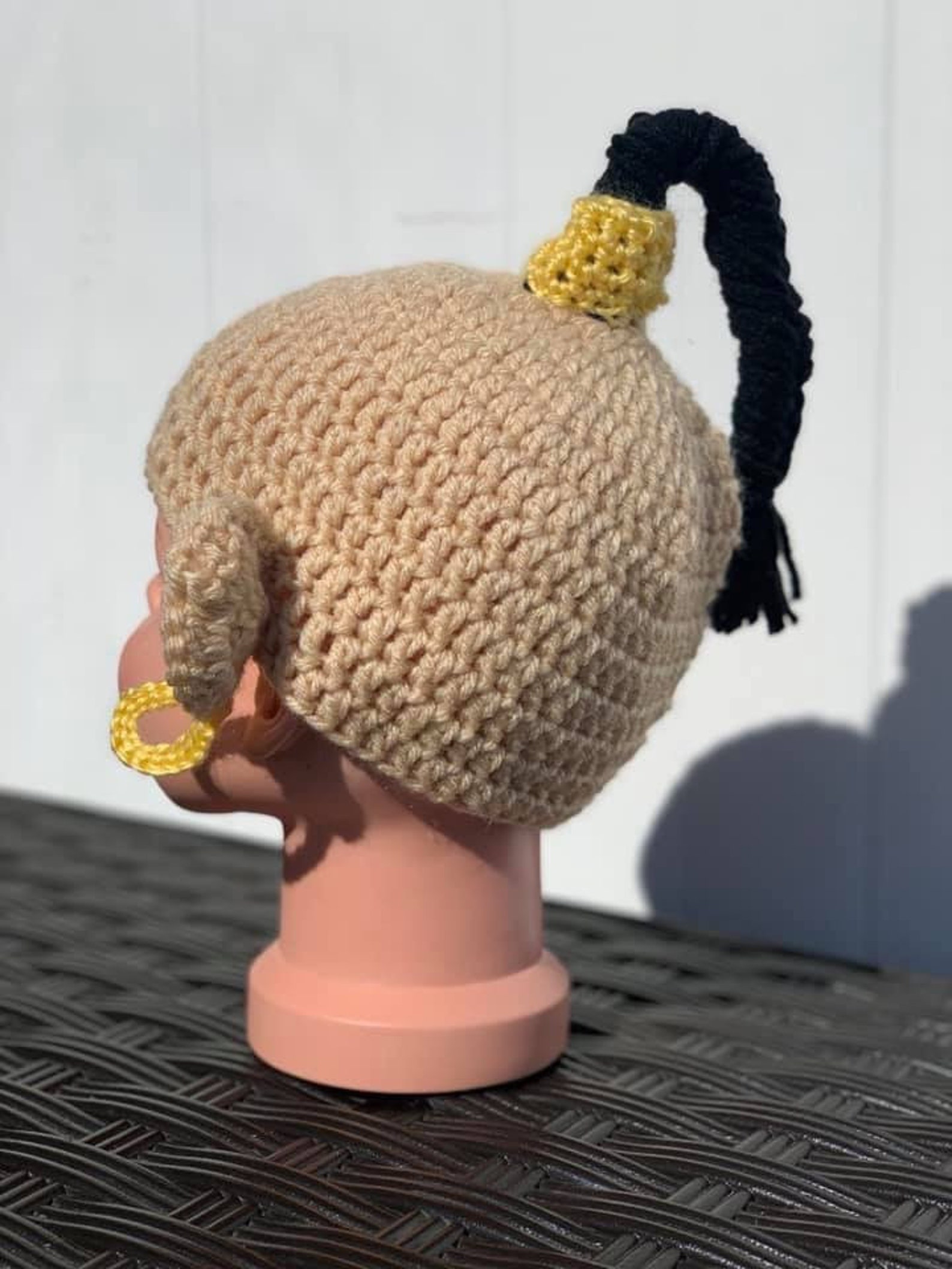 Genie Aladdin Hat - Aladdin Wig Crochet Hat - Kids Halloween Hat ...