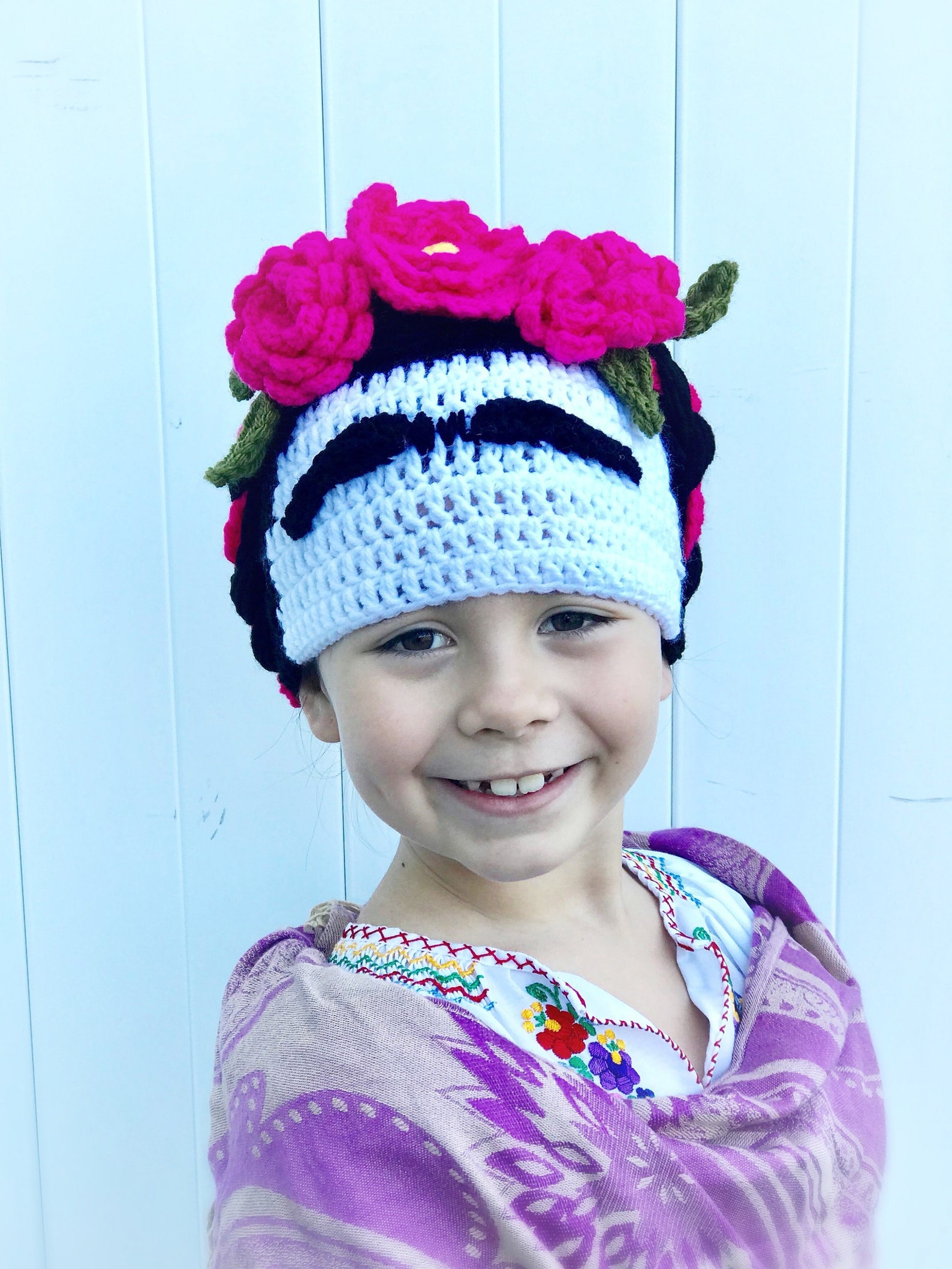 Frida Kahlo Coco Crochet Hat-skeleton Frida Kahlo Wig Frida - Etsy