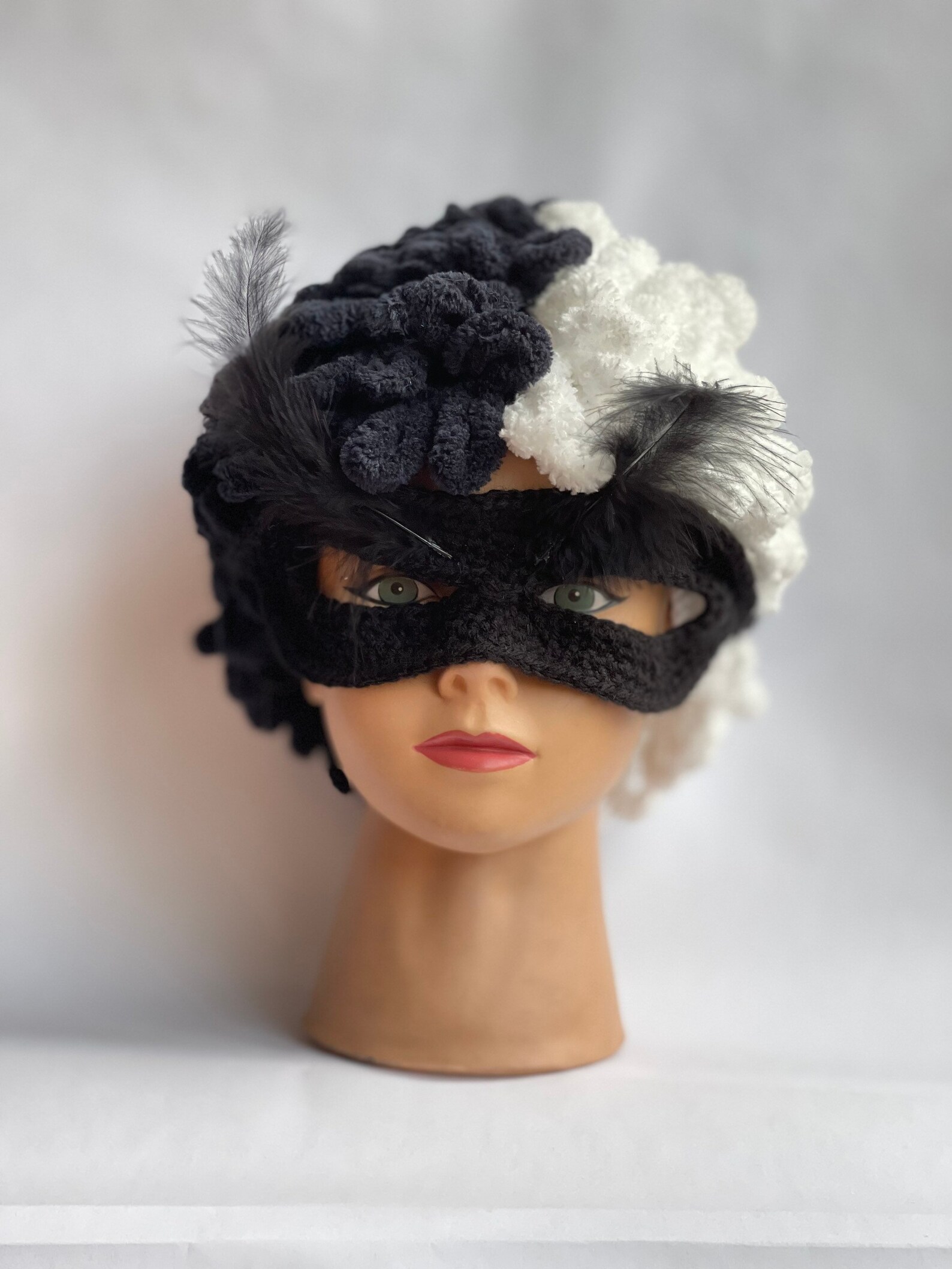 Cruella wig and mask Cruella de Vil hat Kids Halloween | Etsy