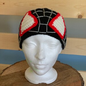 Black Spiderman Miles Morales Into the Spider-verse Hat - Crochet ...