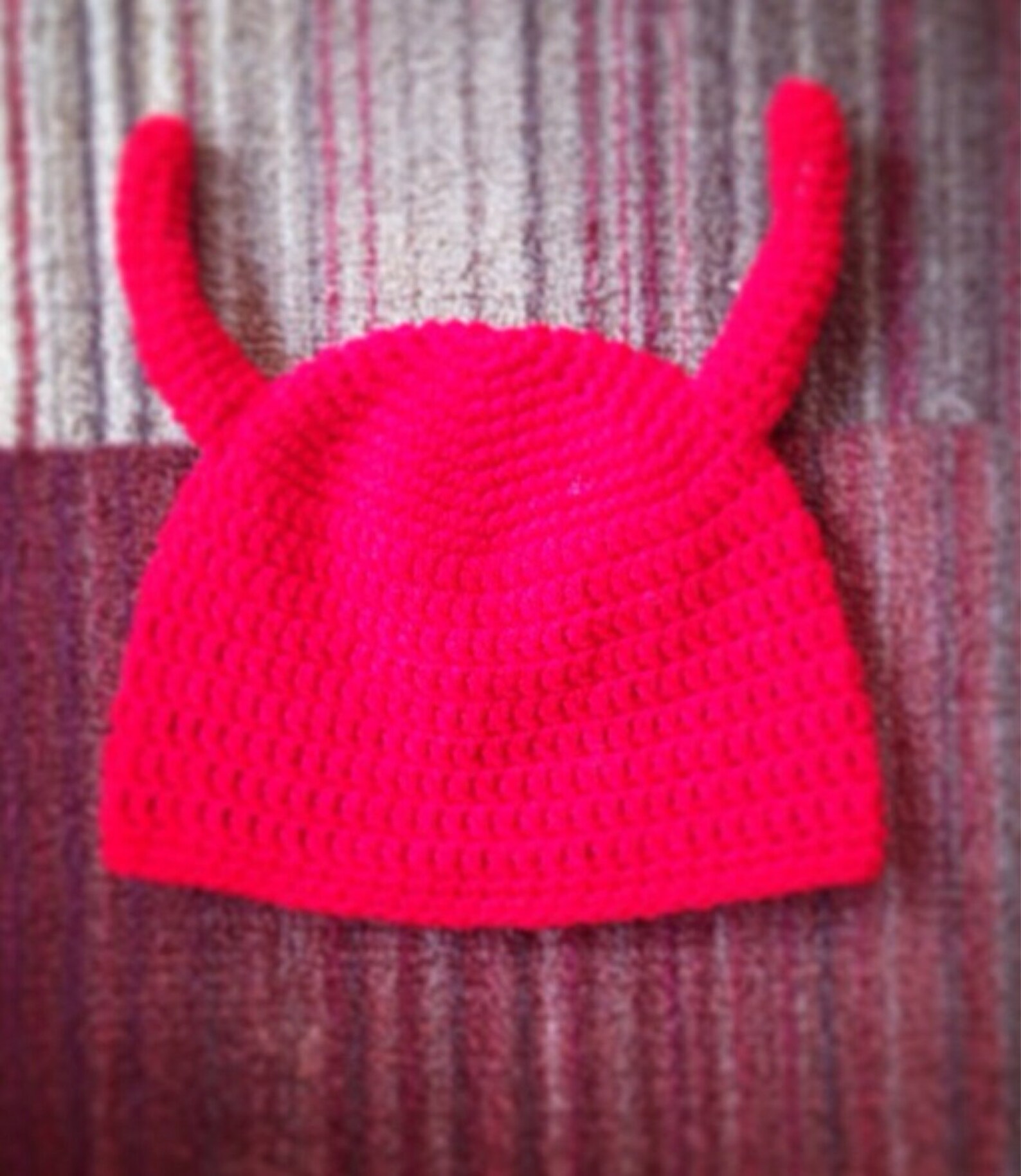 Devil Hat - Red Horned Devil Crochet Hat Halloween Costume - Kids ...