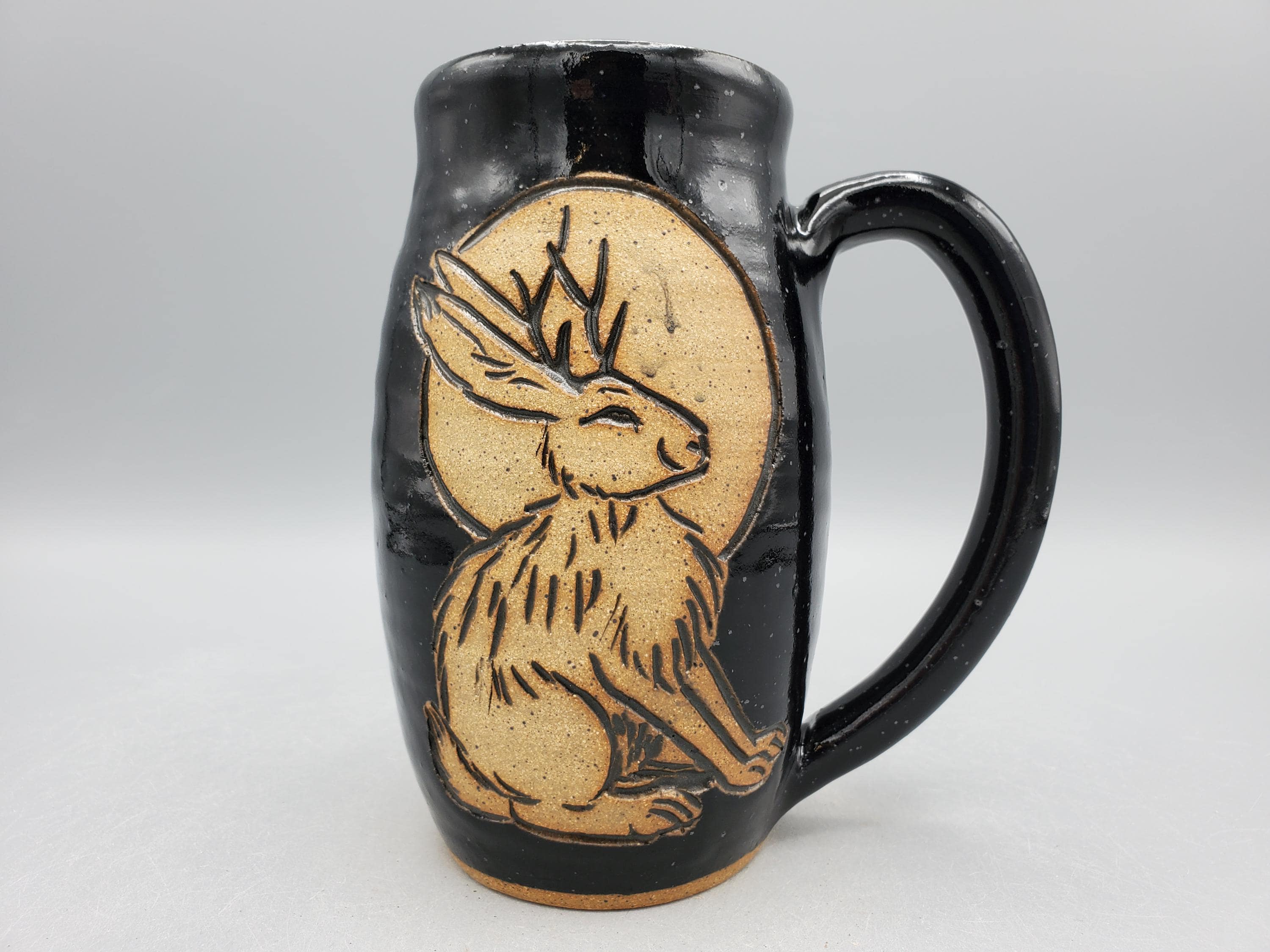 Jackalope Mug 16oz - Handmade Stoneware Coffee Mug Jackalope Art ...