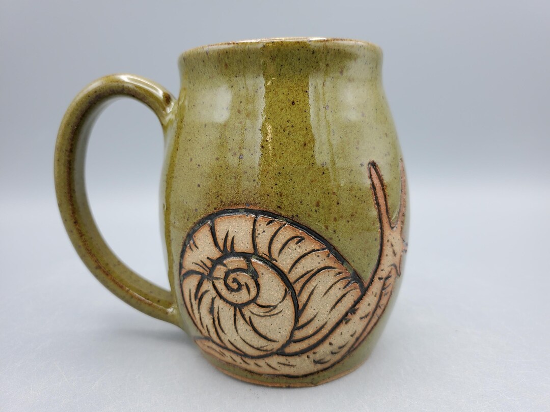 Snail Mug 16 Oz - Nature Lover Gift Handmade Stoneware Coffee Mug - Tea ...