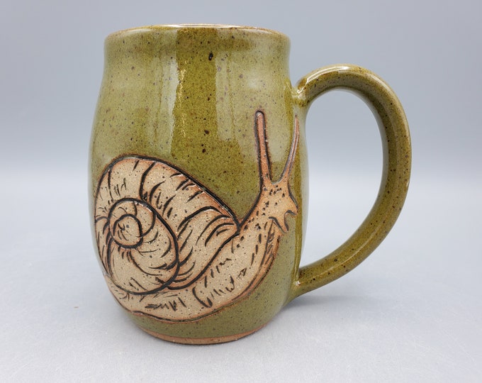 Snail Mug 16 Oz Nature Lover Gift Handmade Stoneware Coffee Mug Tea ...