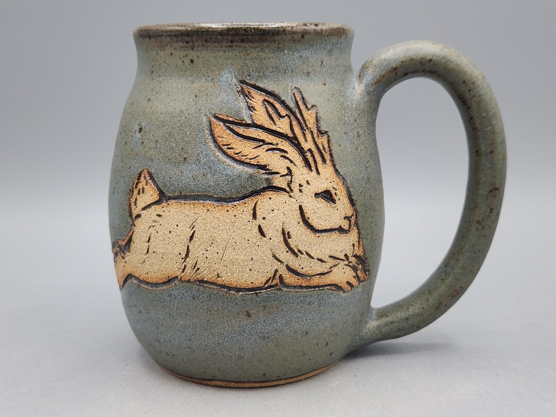 Jackalope Mug 16oz - Handmade Stoneware Coffee Mug Jackalope Art ...