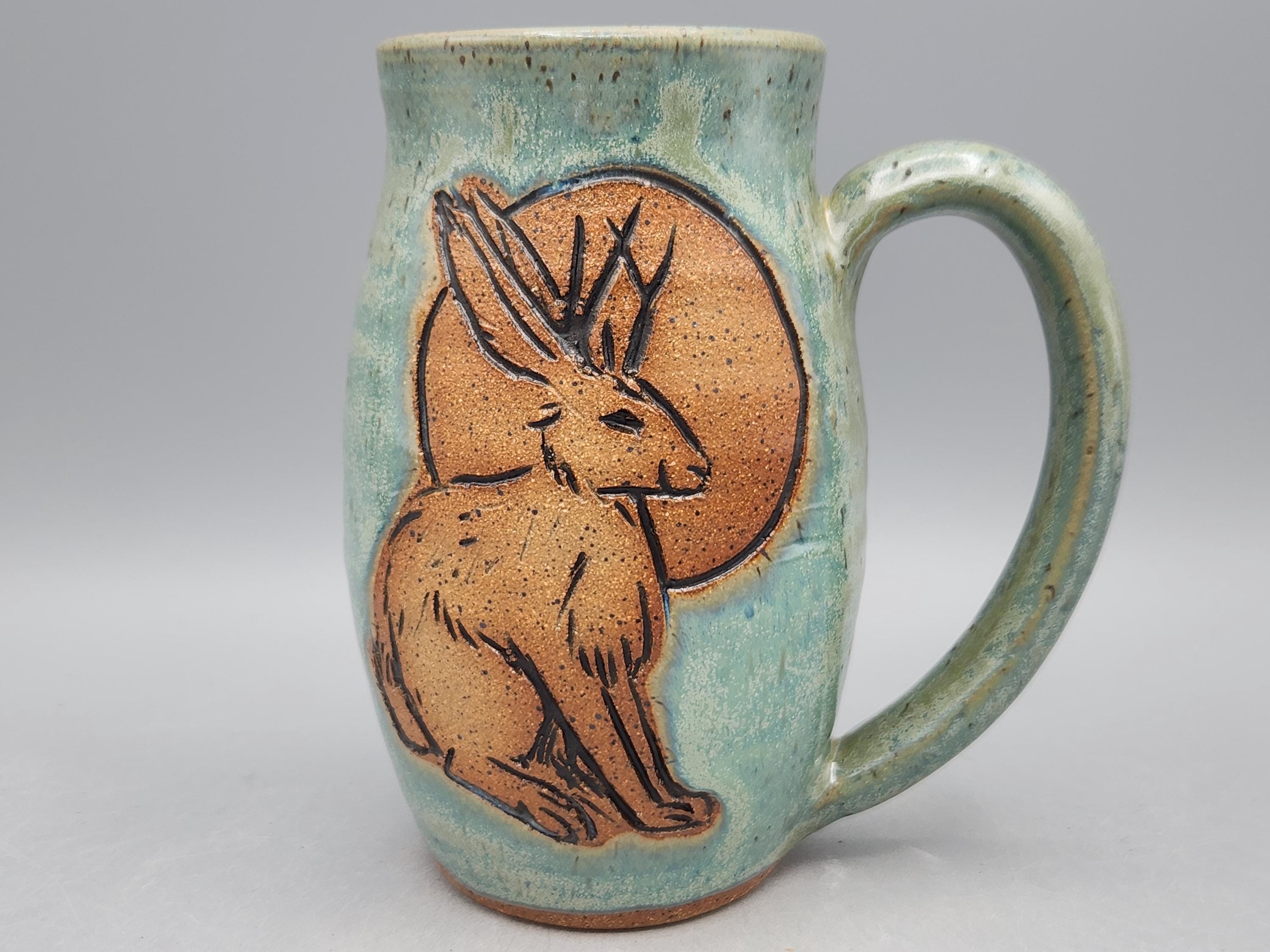 Jackalope Mug 16oz - Handmade Stoneware Coffee Mug Jackalope Art ...
