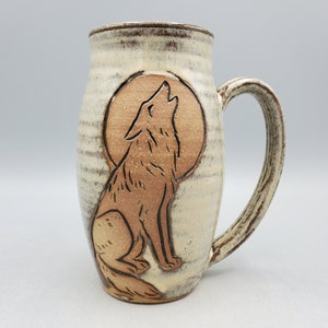 Howling Wolf Mug 16 Oz Nature Lover Gift Handmade Coffee Mug - Etsy