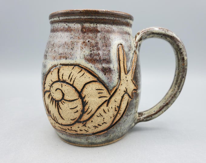 Snail Mug 16 Oz - Nature Lover Gift Handmade Stoneware Coffee Mug - Tea ...