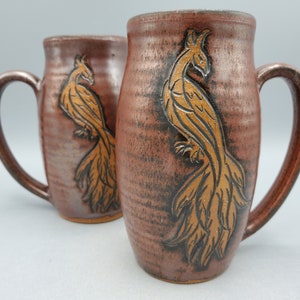 Phoenix Mug 16 Oz Handmade Stoneware Coffee Mug Mythical - Etsy