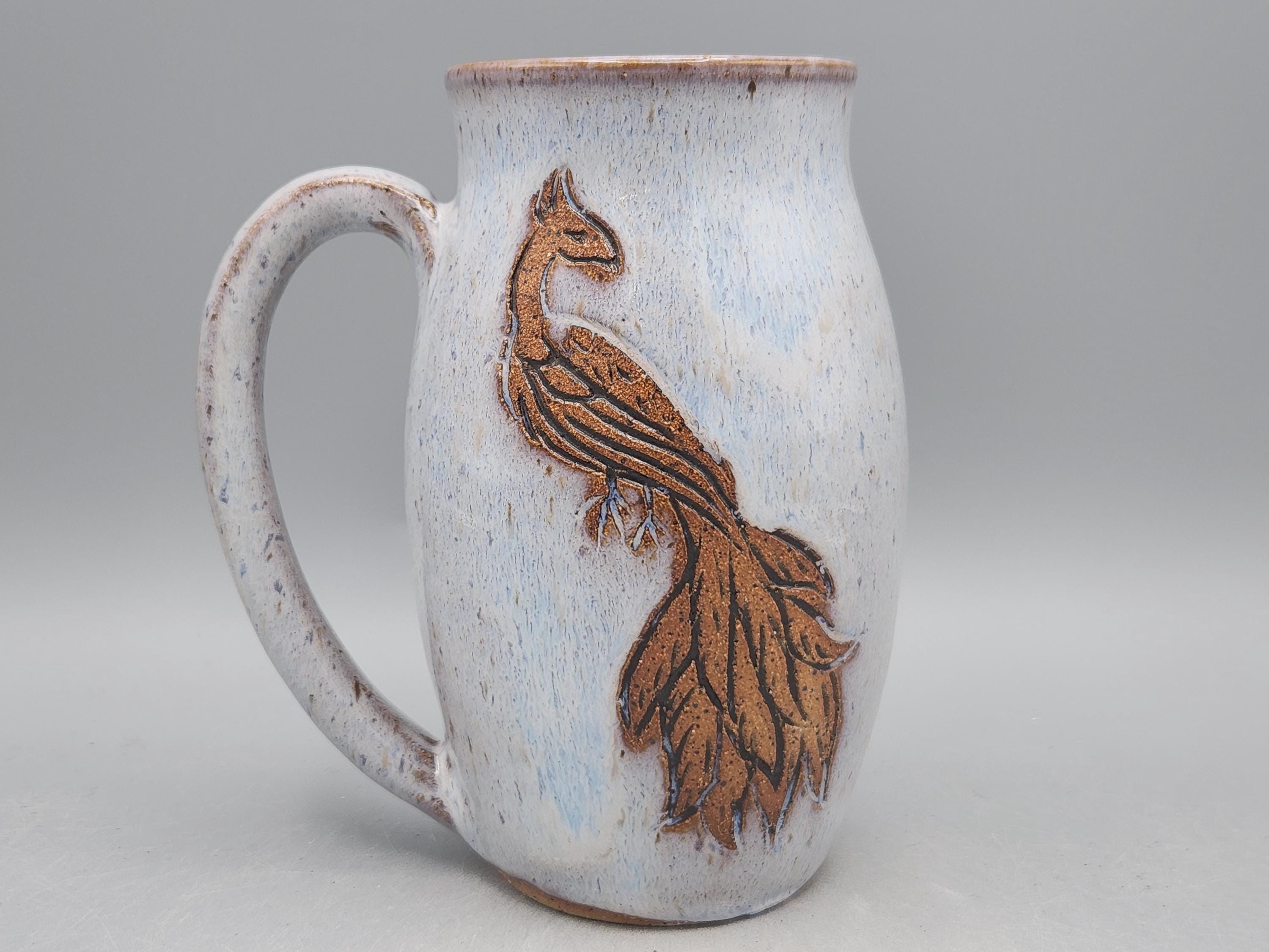 Phoenix Mug 16 Oz - Handmade Stoneware Coffee Mug - Mythical Creatures ...