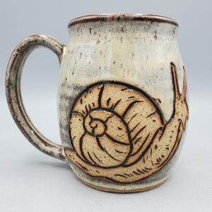 Snail Mug 16 Oz Nature Lover Gift Handmade Stoneware Coffee Mug Tea ...