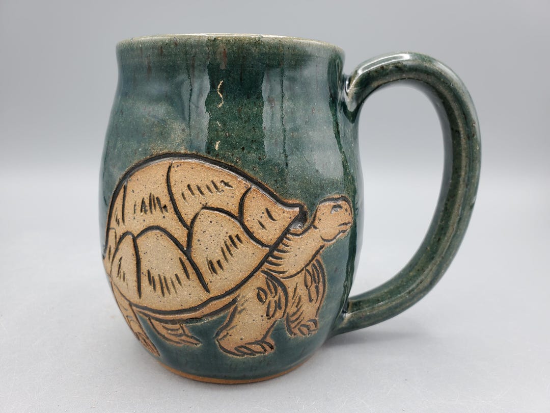 Tortoise Mug 16 Oz - Nature Lover Gift Wheel Thrown Mug - Bookish Tea ...