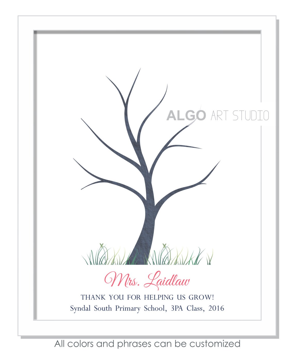 Teacher Gift Fingerprint Tree Classroom Gift Graduation - Etsy