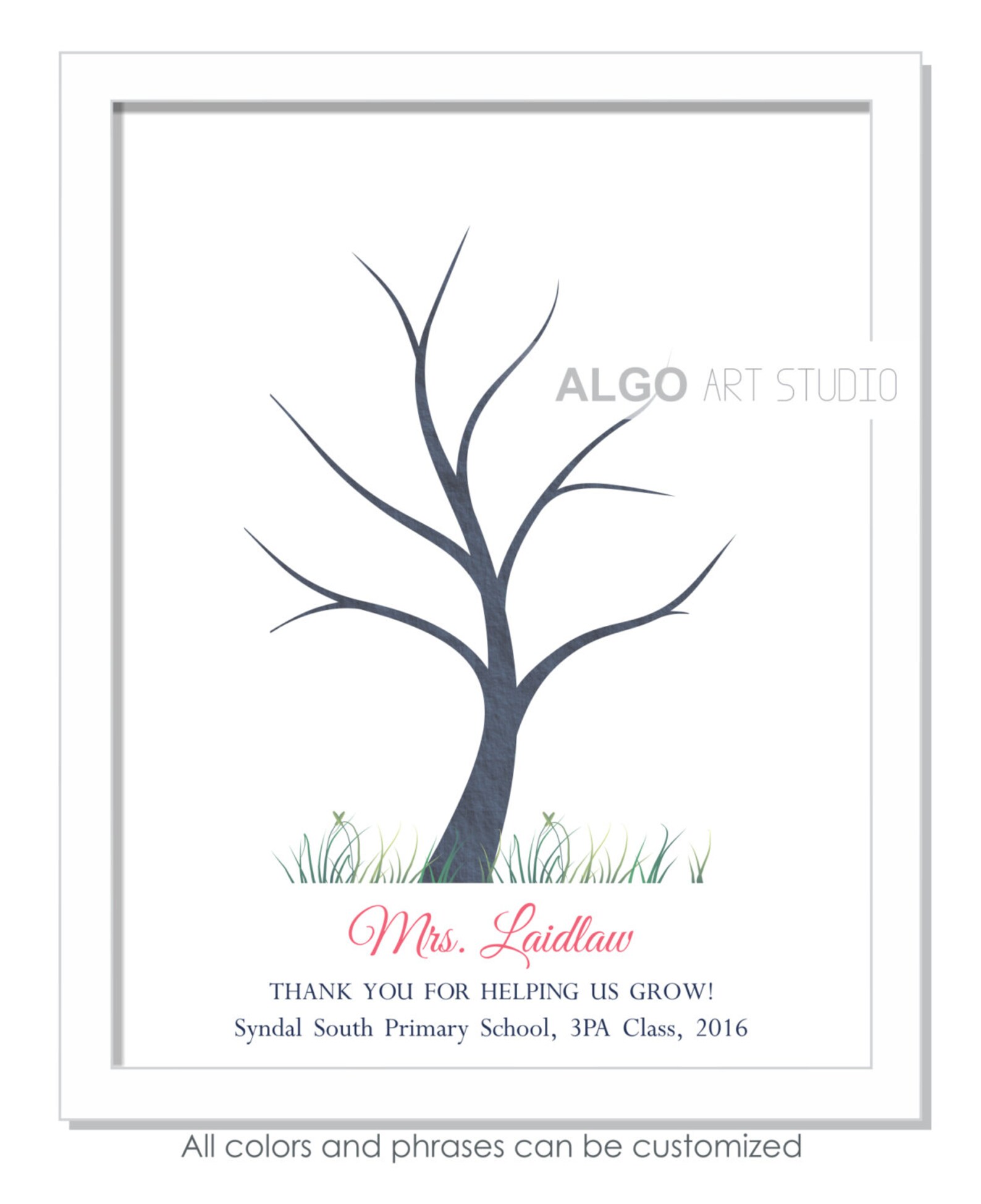 Teacher Gift Fingerprint Tree Classroom Gift Graduation - Etsy