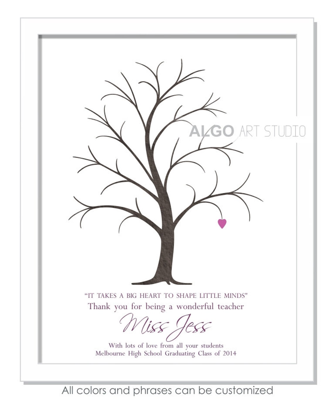 Teachers Gift Personalized Teacher Tree Custom Gift for - Etsy