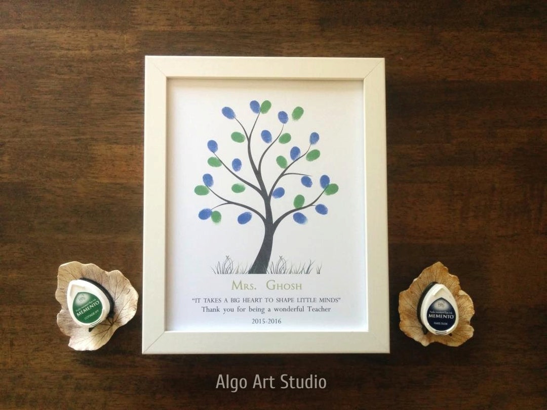 Teacher Gift, Fingerprint Tree, Classroom Gift, Graduation Gift, End of ...