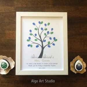 Teacher Gift, Fingerprint Tree, Classroom Gift, Graduation Gift, End of ...