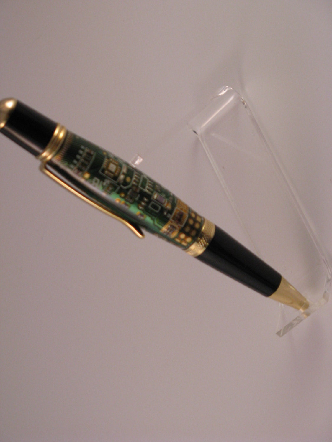Handmade Green Circuit Board(3D) Twist Ball Point Pen (24 Kt Gold or ...