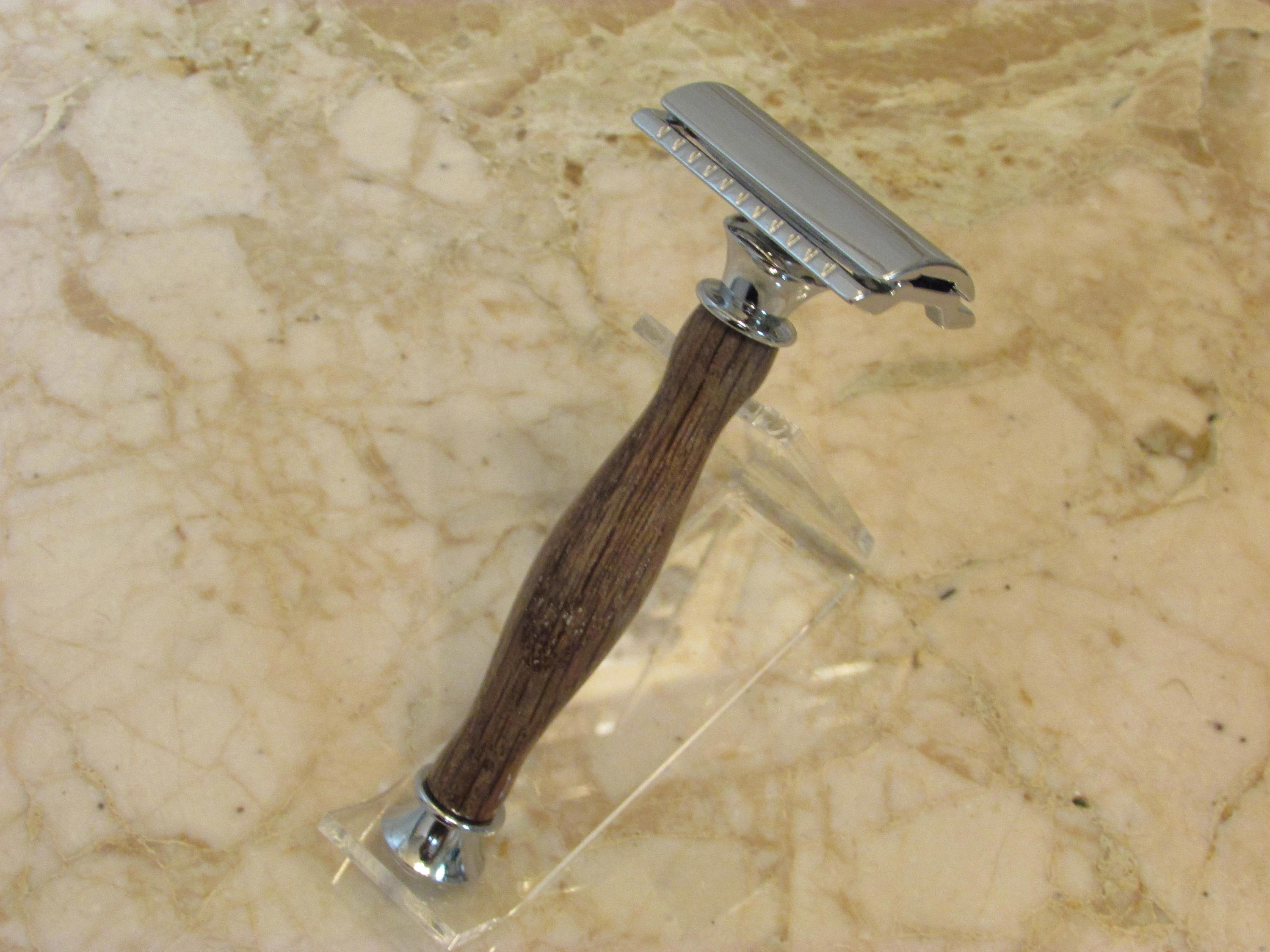 Handcrafted : Stabalized Tiger Oak Double Edge (DE) Safety Razor in a ...