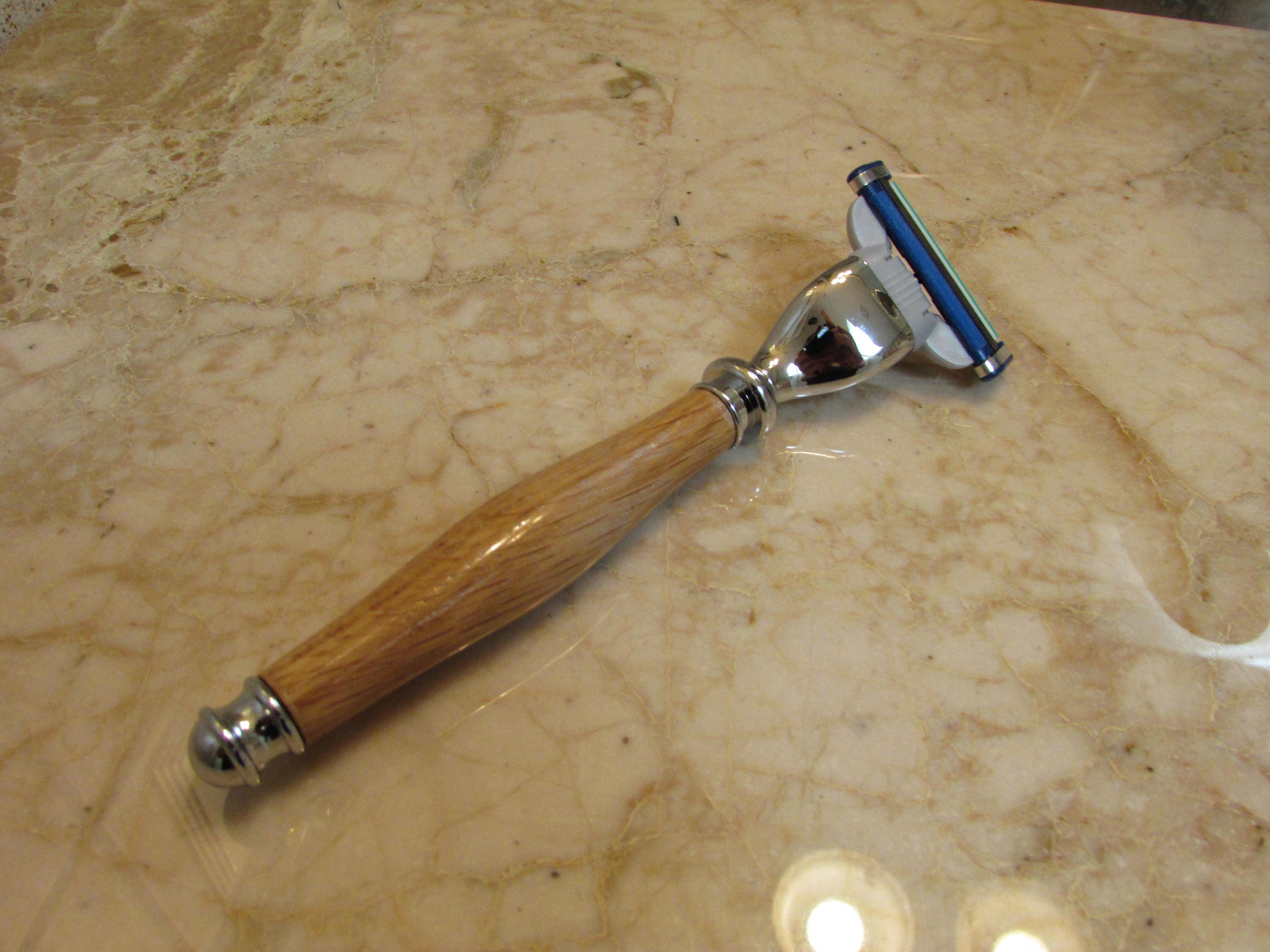 Handmade Jack Daniels Oak Barrel Shaving Razor in a Chrome Finish ...