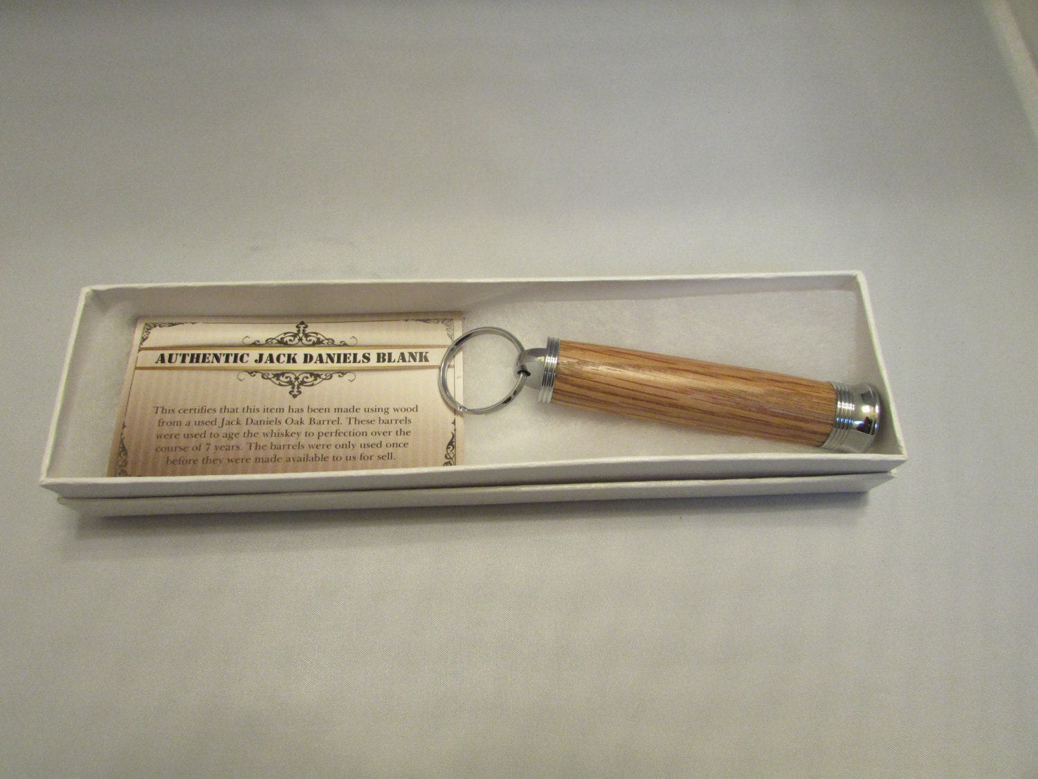 Handmade Jack Daniels Compact Key Ring Knife (white oak on chrome)with ...