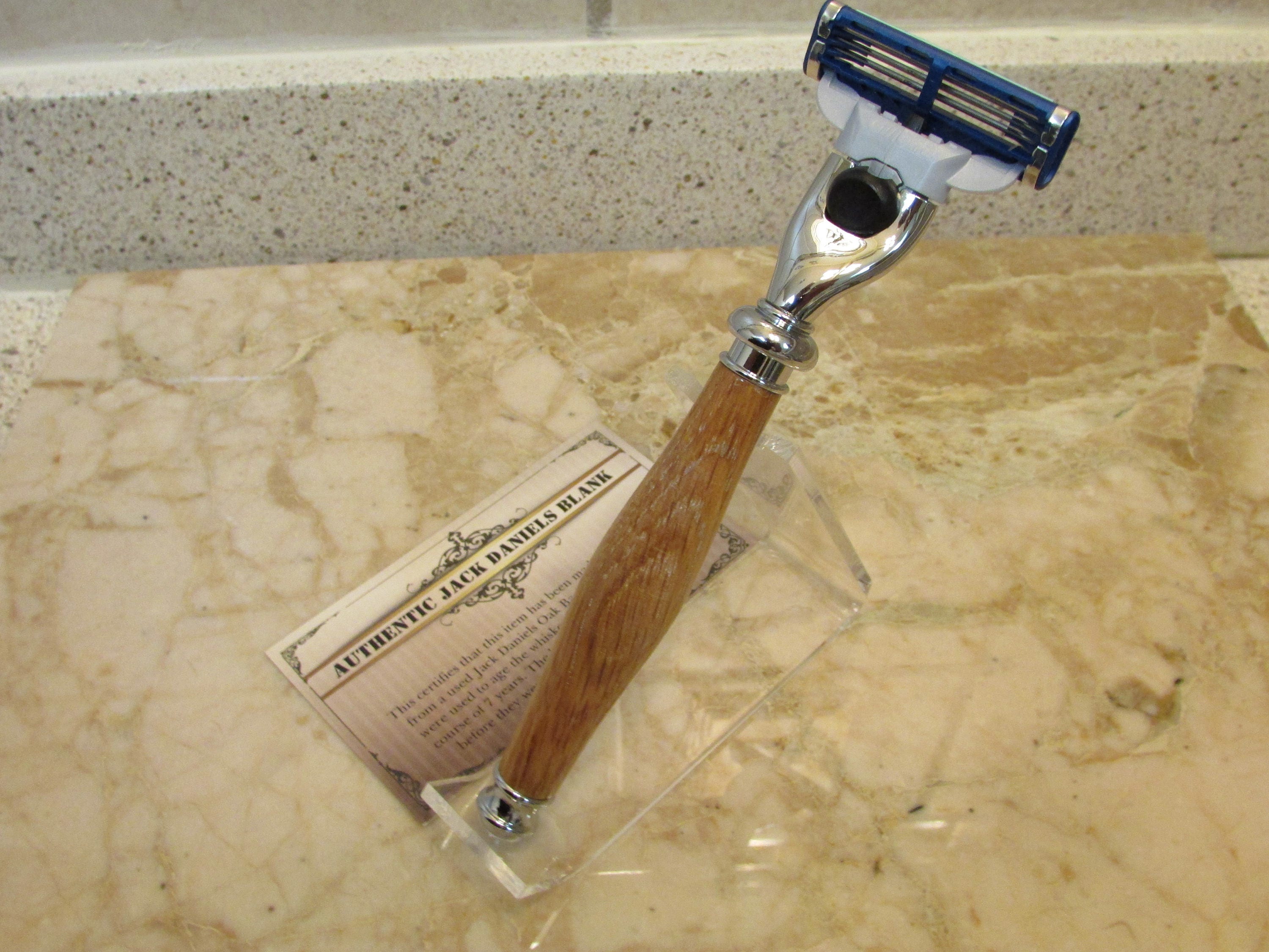 Handmade Jack Daniels Oak Barrel Shaving Razor in a Chrome Finish ...